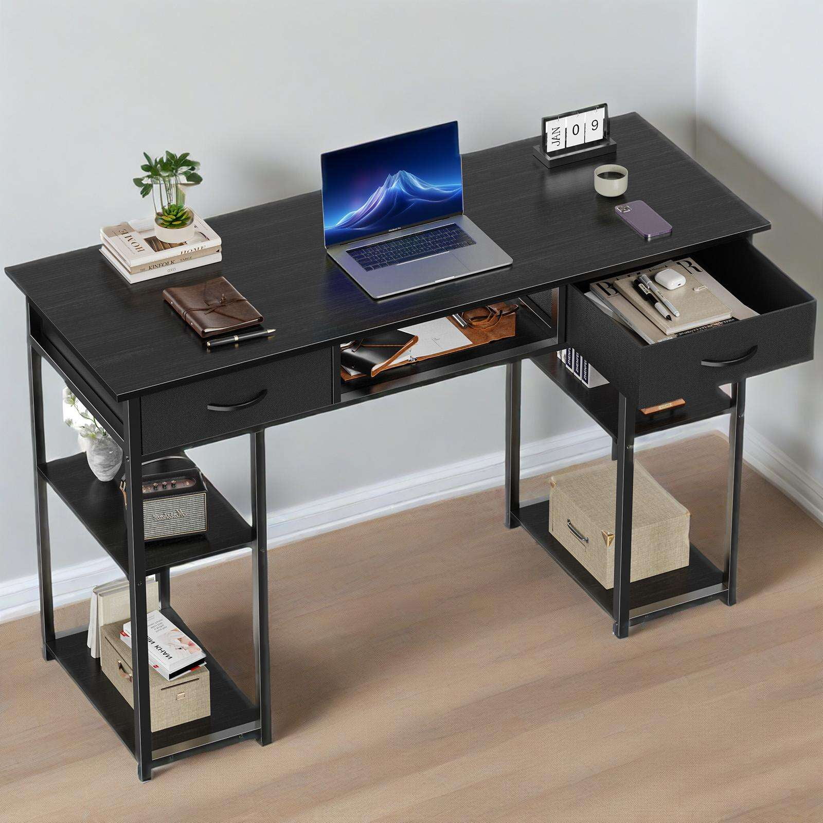 Gianna 48 Inch Desk with 2 Drawers Home Office Computer PC Table, Study ...