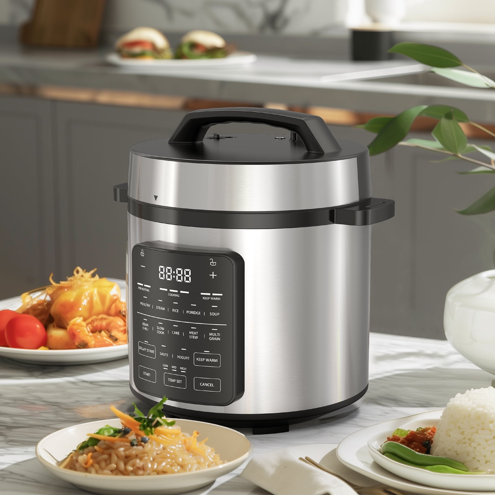 JIOABL 6 QT Electric Pressure Canner 12- in- 1 Multi Cooker Rice Cooker ...