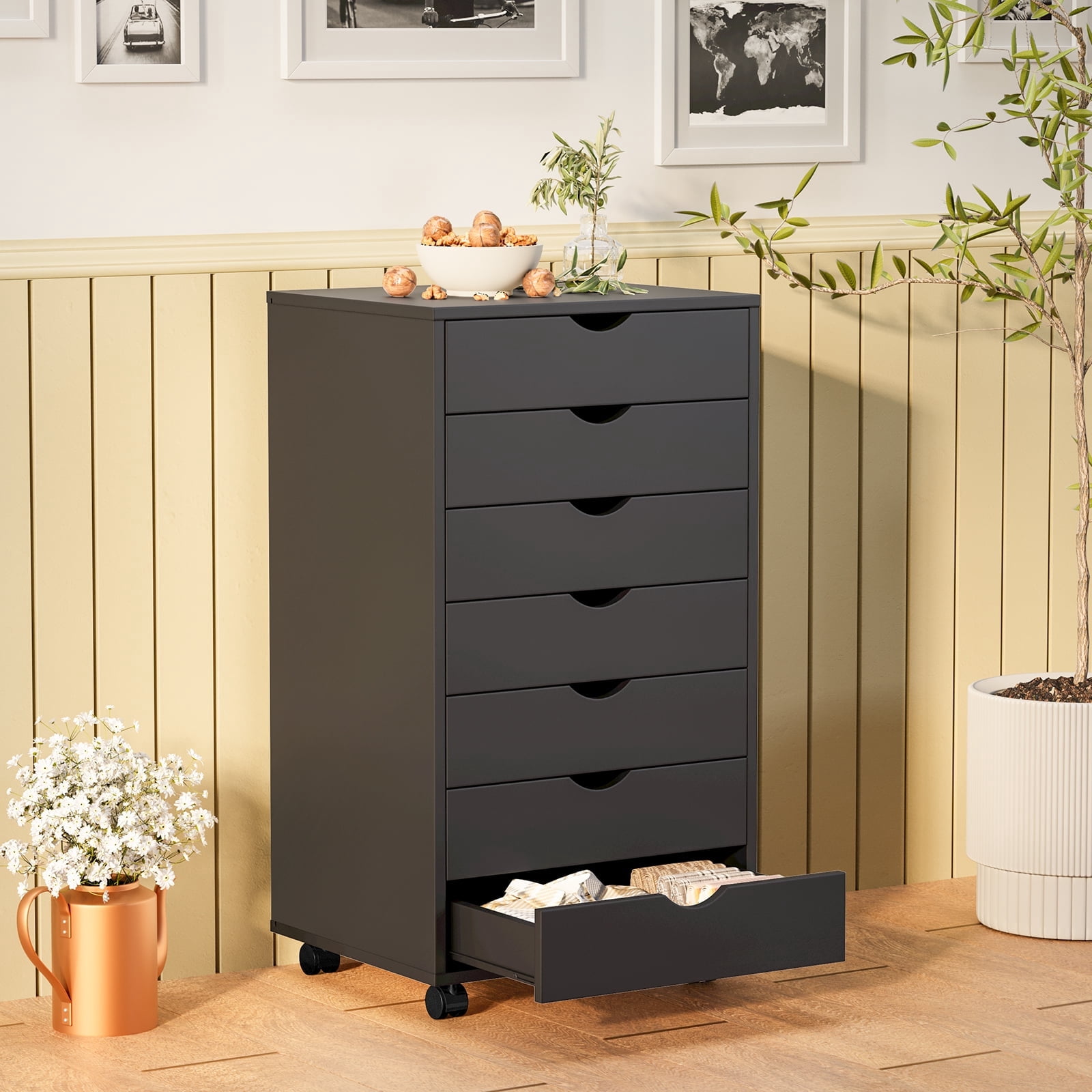 CONCETTA 7 Drawer Storage Cabinet with Wheels for Bedroom, Home, Office ...