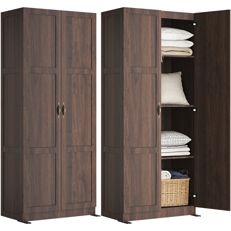 Gianna 71 inch Wooden Storage Cabinet, Freestanding Cupboard, 4-Tier ...