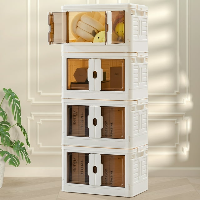 Gianna Collapsible Plastic Storage Bins, Stackable & Portable Storage ...