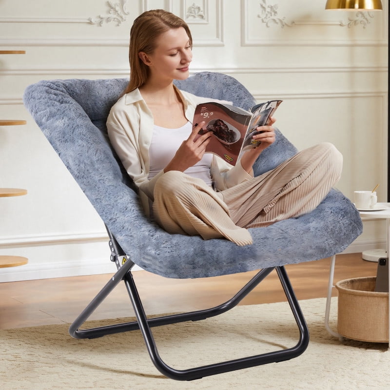 Gianna Comfy Chair for Adults, Soft Faux Fur Folding Lounge for Bedroom ...