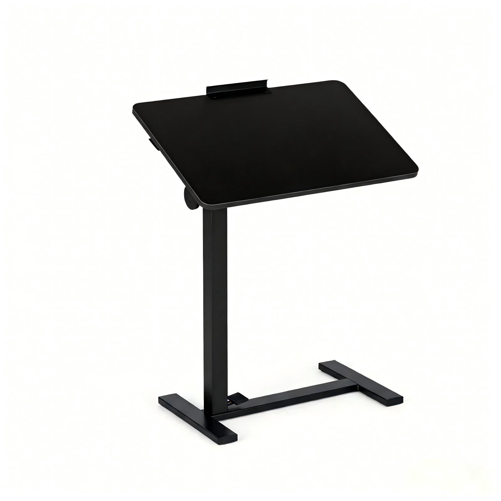 Gianna Dual-Flip C-Shaped Desk, Adjustable Bedside Table with Wheels ...