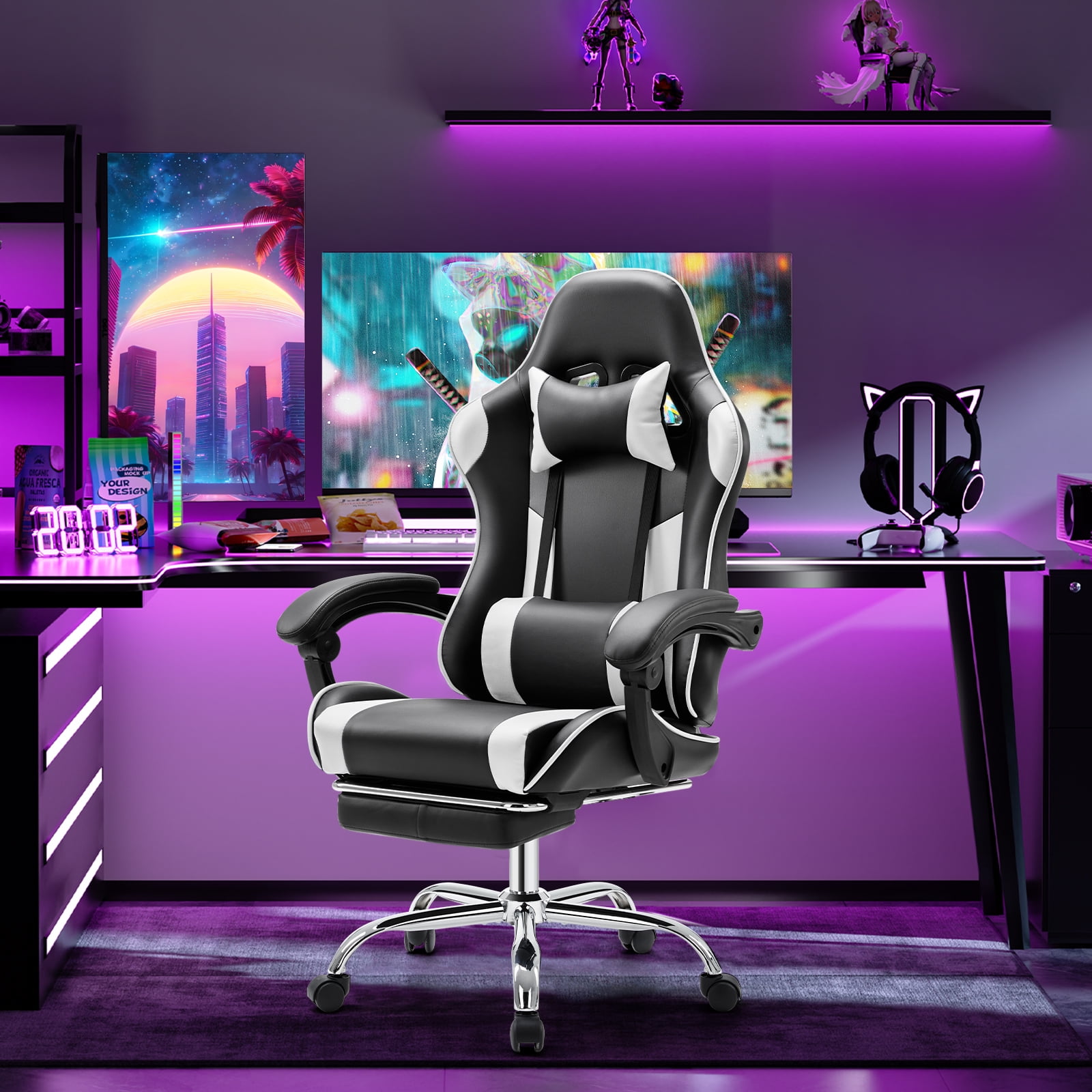 Gianna Ergonomic Gaming Chair - Height Adjustable - Swivel - Walmart.com