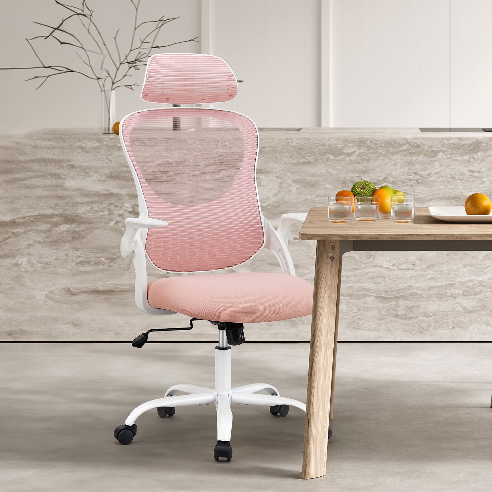 Gianna Ergonomic Mesh Office Chair Pink - Lumbar Support, Adjustable ...