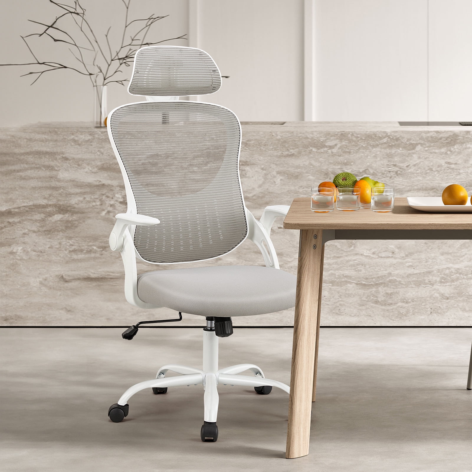 JIOABL Ergonomic Mesh Office Chair with Adjustable Lumbar Support, Flip ...