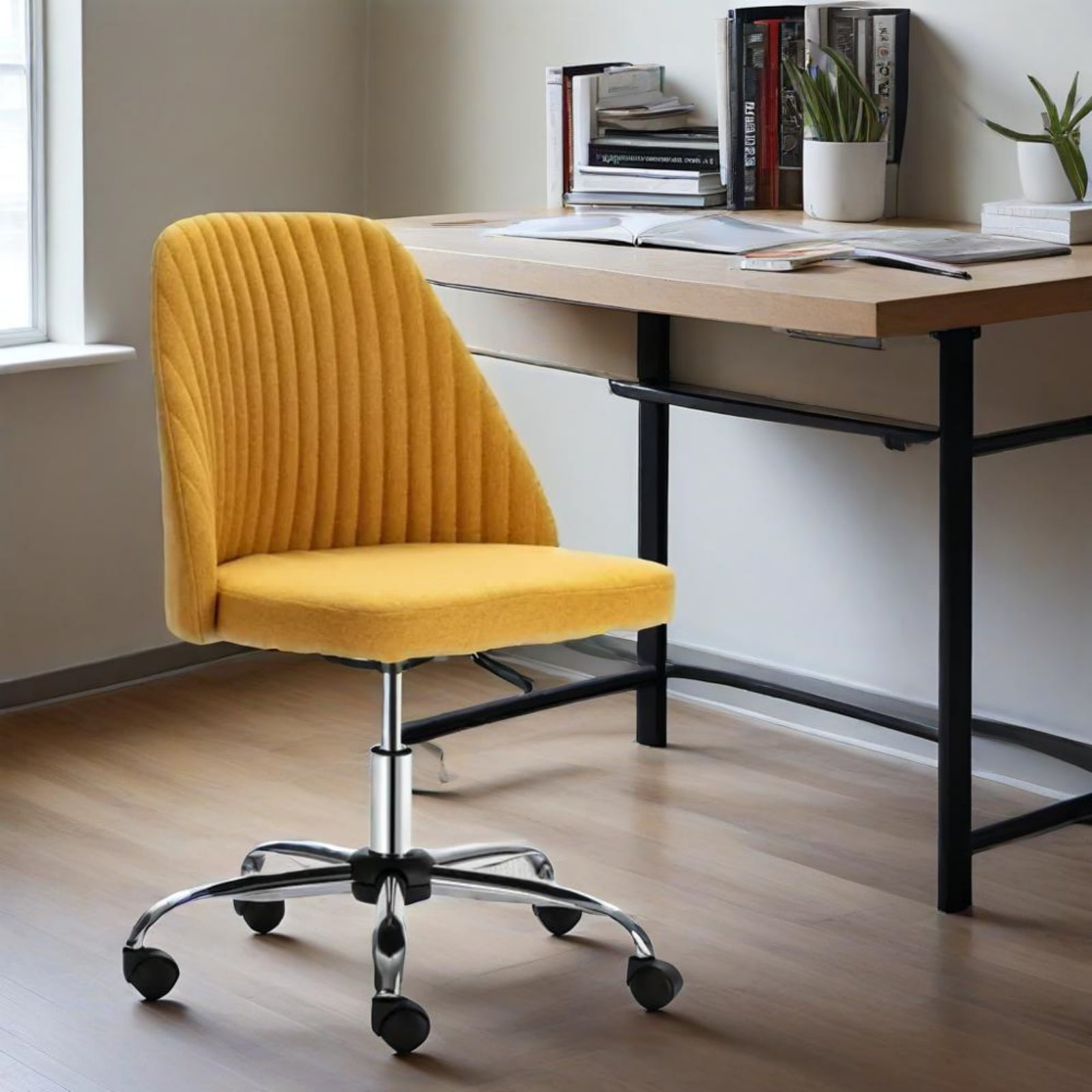 Gianna Home Office Desk Chair, Adjustable Armless Rolling Task Chair ...