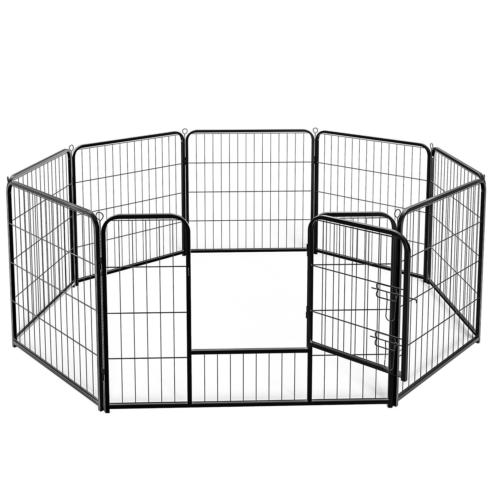 Gianna Metal Dog Playpen, 32 inch Height 8 Panels Pet Fence, Foldable ...