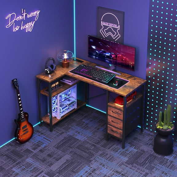 Gianna 44" Computer Desk with Metal Frame, Waterproof Surface and ...