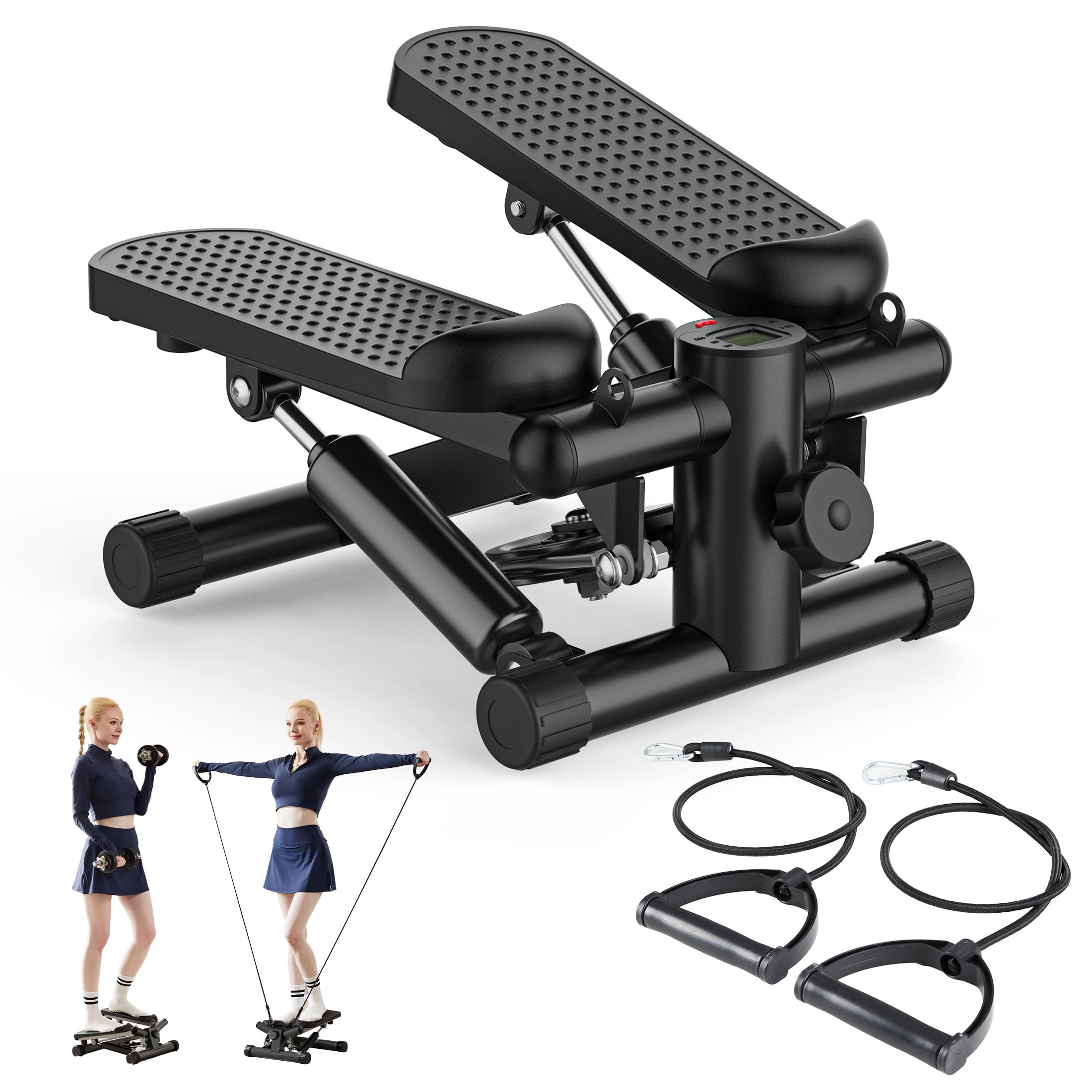 CONCETTA Portable Twist Stepper with Resistance Bands – Adjustable Home ...