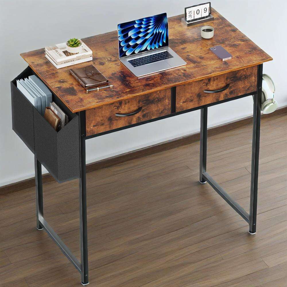 MCQ Small Desk with 2 Drawers 32 Inch Bedroom Kids Student Vanity Home ...