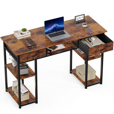 Small Writing Desk with Drawers Study Table for Adults/Student, Vanity ...