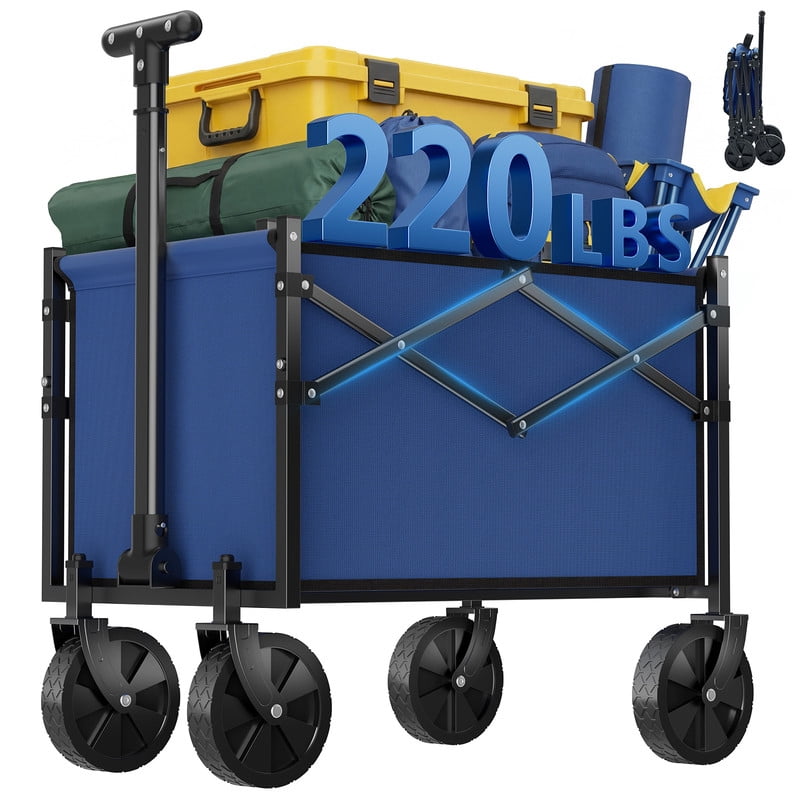 Gianna Small Folding Collapsible Wagon,220 LBS Utility Wagon Cart with ...