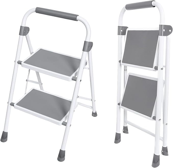 Gianna Step Ladder, 2 Sturdy Step Stool with Anti-Slip Pedal ...
