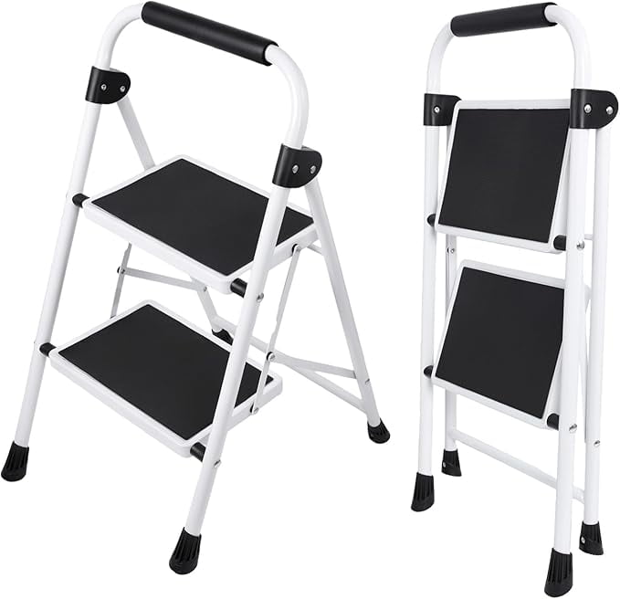 Gianna Step Ladder, 2 Sturdy Step Stool with Anti-Slip Pedal ...