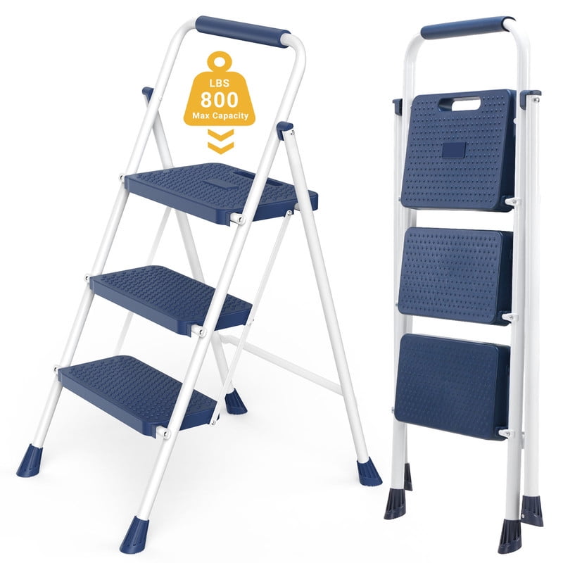 Gianna Step Ladder, 3 Step Stool Foldable with Anti-Slip Pedal ...