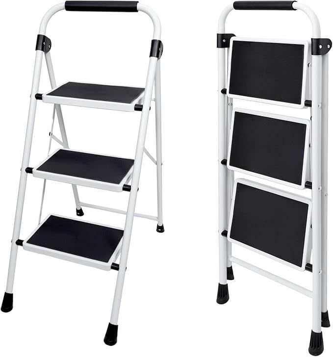 Gianna Step Ladder, 3 Sturdy Step Stool with Anti-Slip Pedal ...
