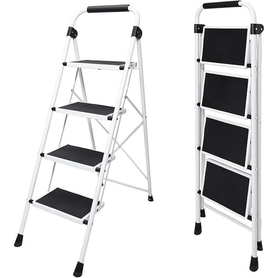 Gianna Step Ladder, 4 Sturdy Step Stool with Anti-Slip Pedal ...