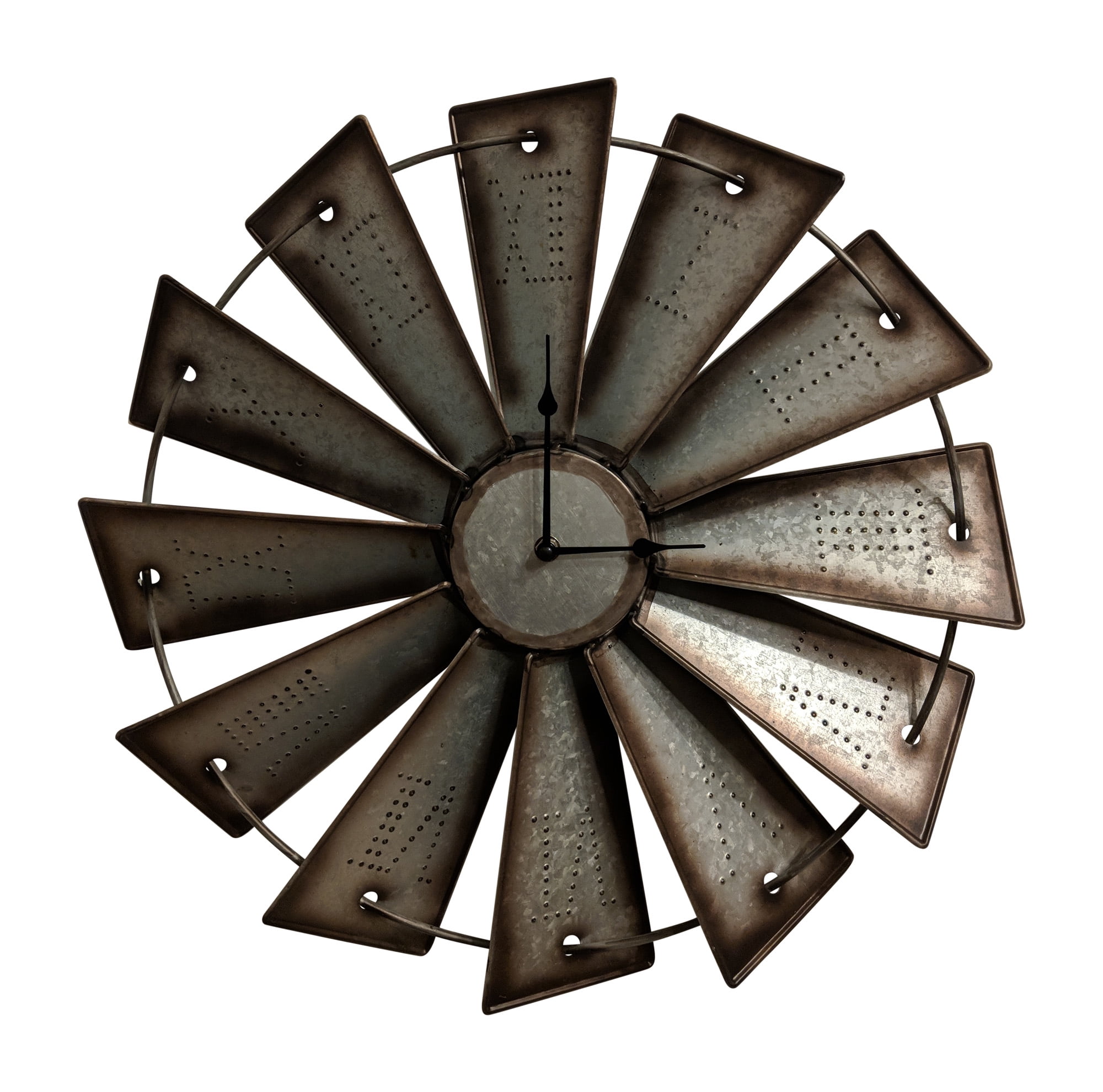 Gianna's Home Rustic Farmhouse Metal Windmill Wall Clock 18 1/2 in ...