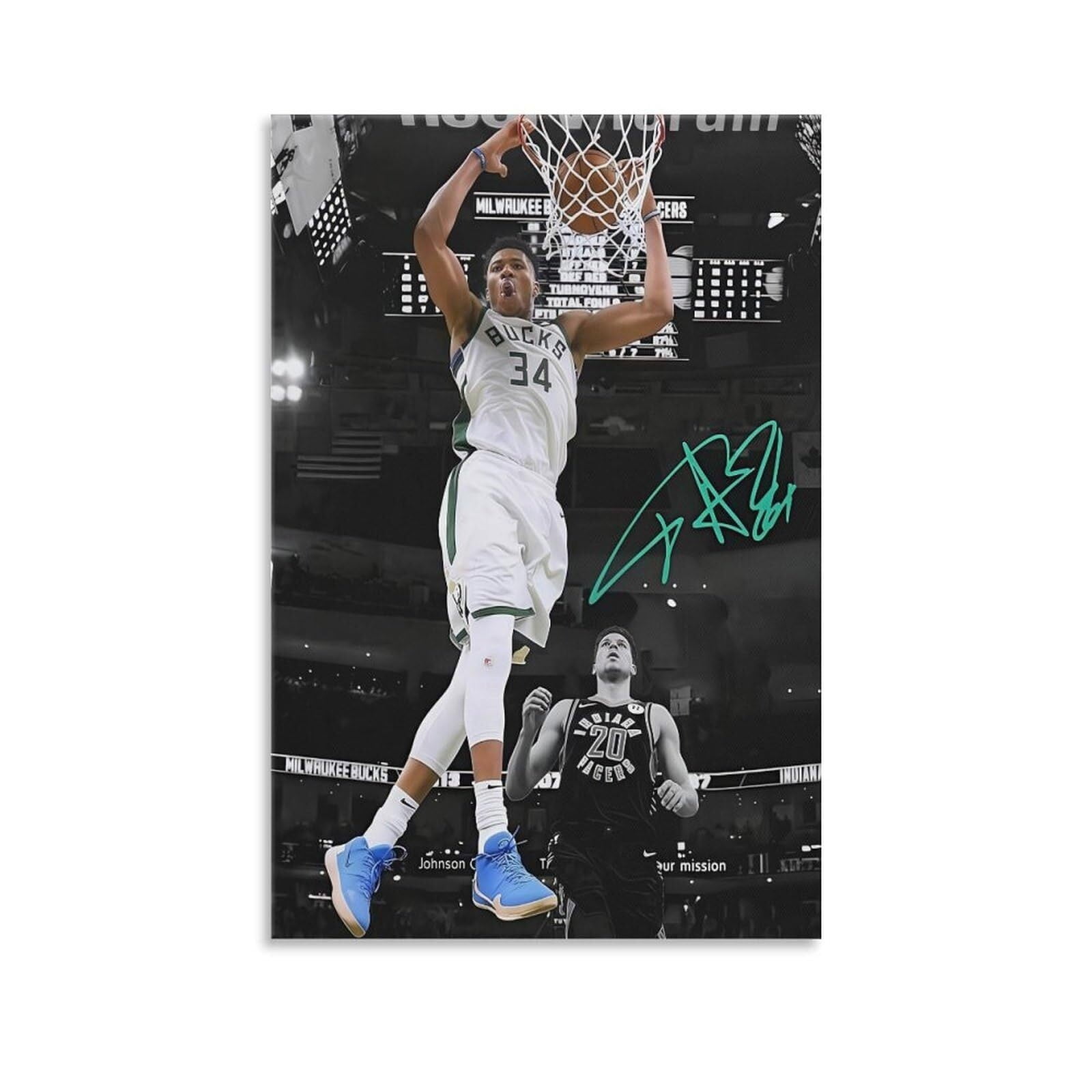 Giannis Antetokounmpo Greek Basketball Player Canvas Wall Art Poster For Room Aesthetic And ...