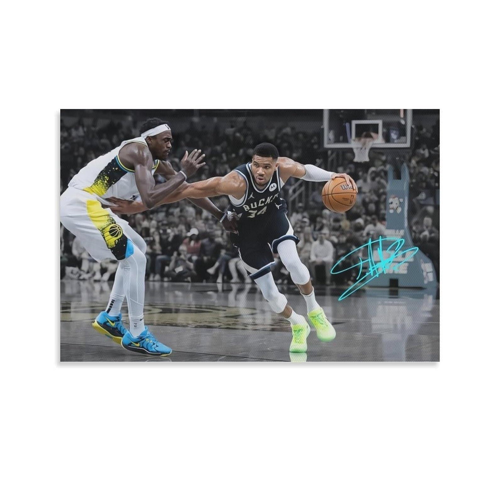 Giannis Antetokounmpo Greek Basketball Player Canvas Wall Art Poster ...