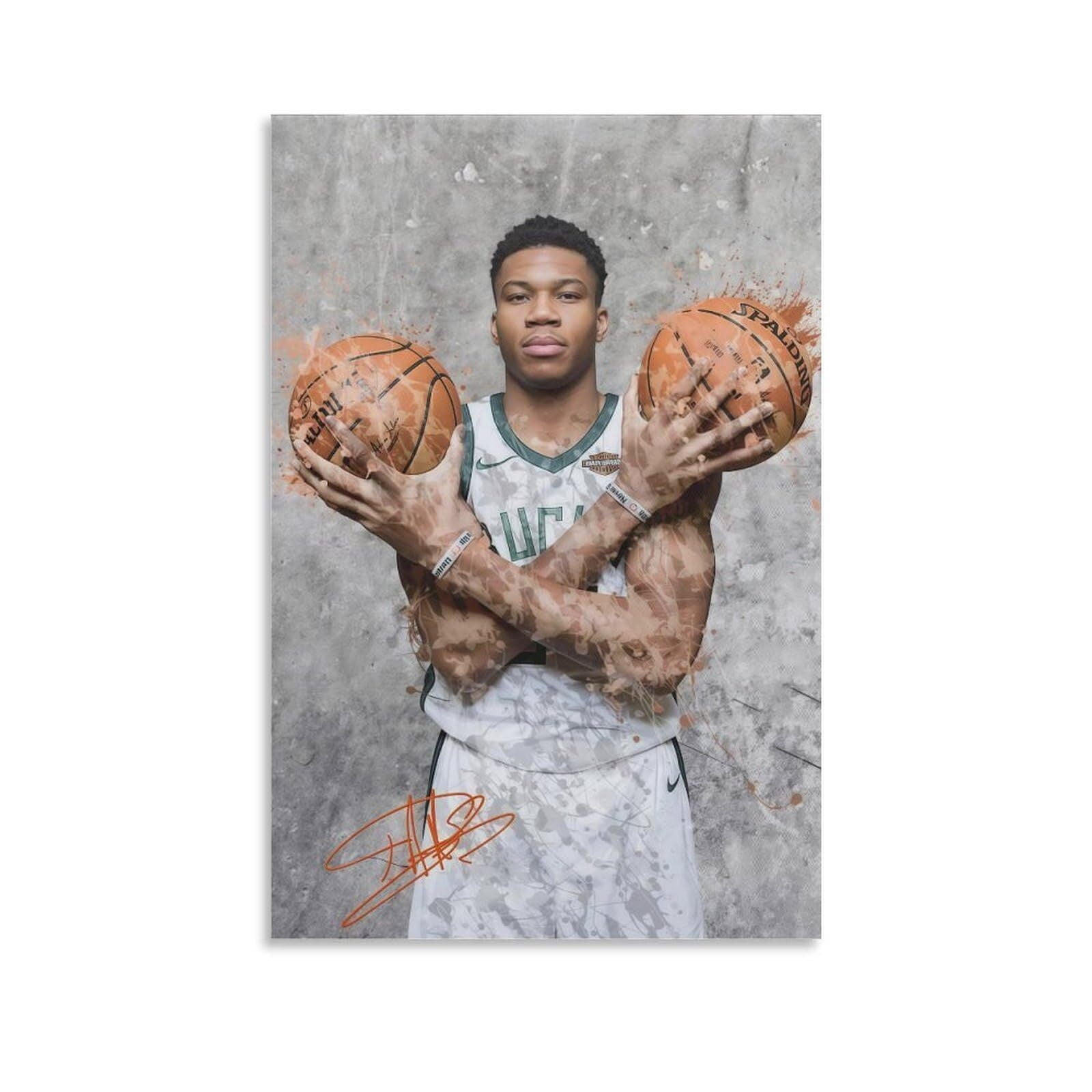 Giannis Antetokounmpo Greek Basketball Player Canvas Wall Art Poster ...