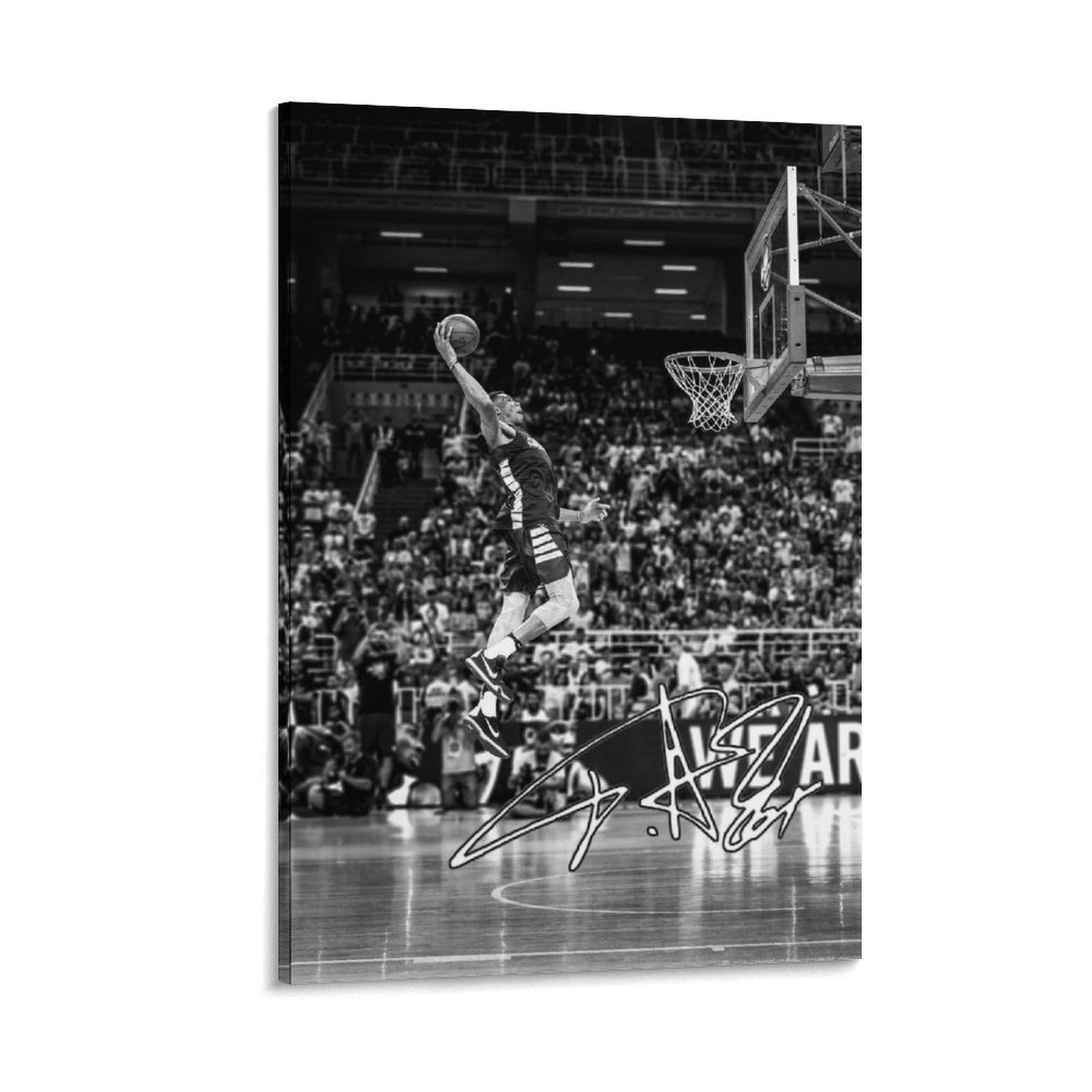 Giannis Antetokounmpo Greek Freak Retro Signed Poster Painting On Canvas Wall Art Poster Scroll ...