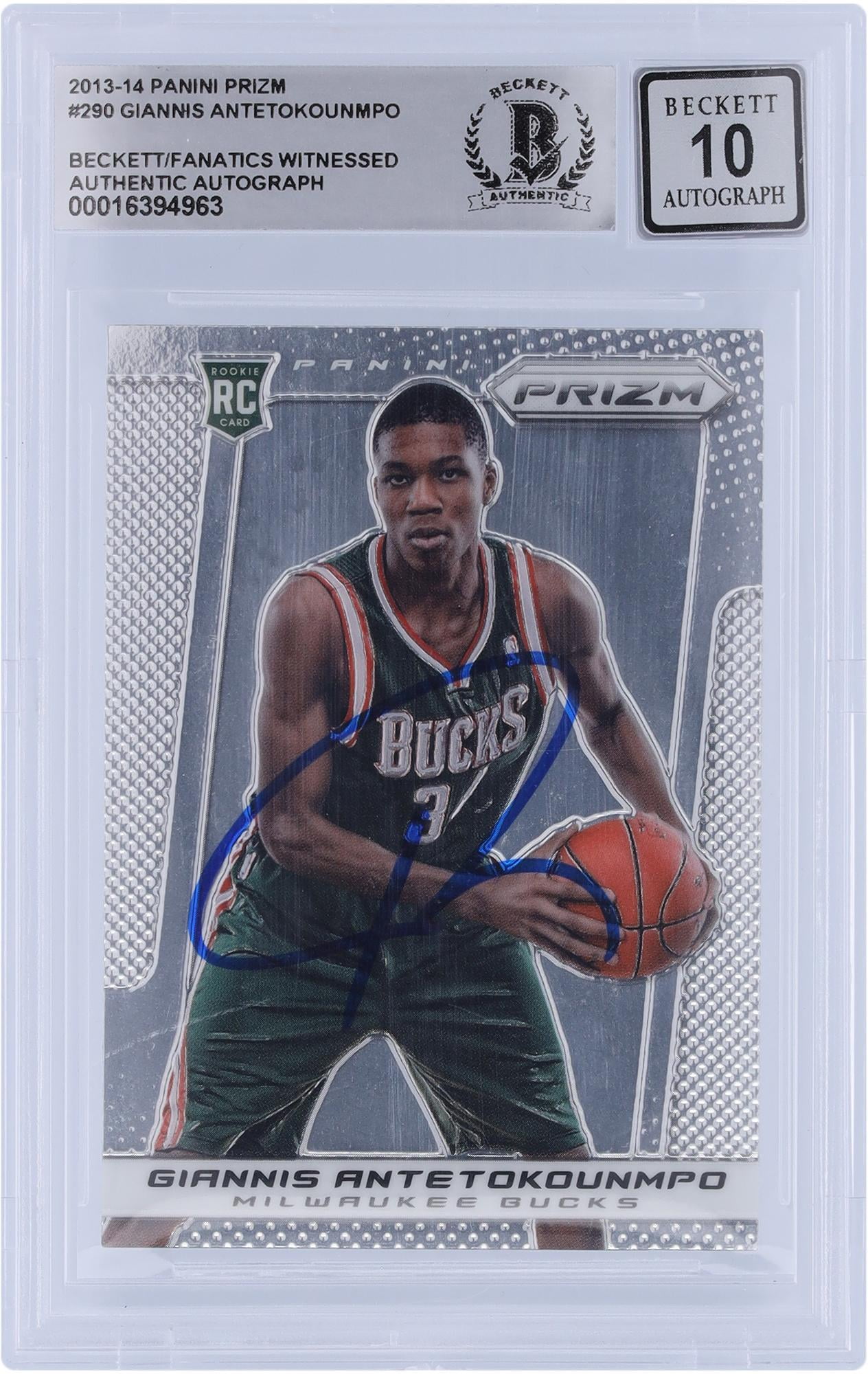 Giannis Antetokounmpo Milwaukee Bucks Autographed 2013-14 Panini Prizm ...