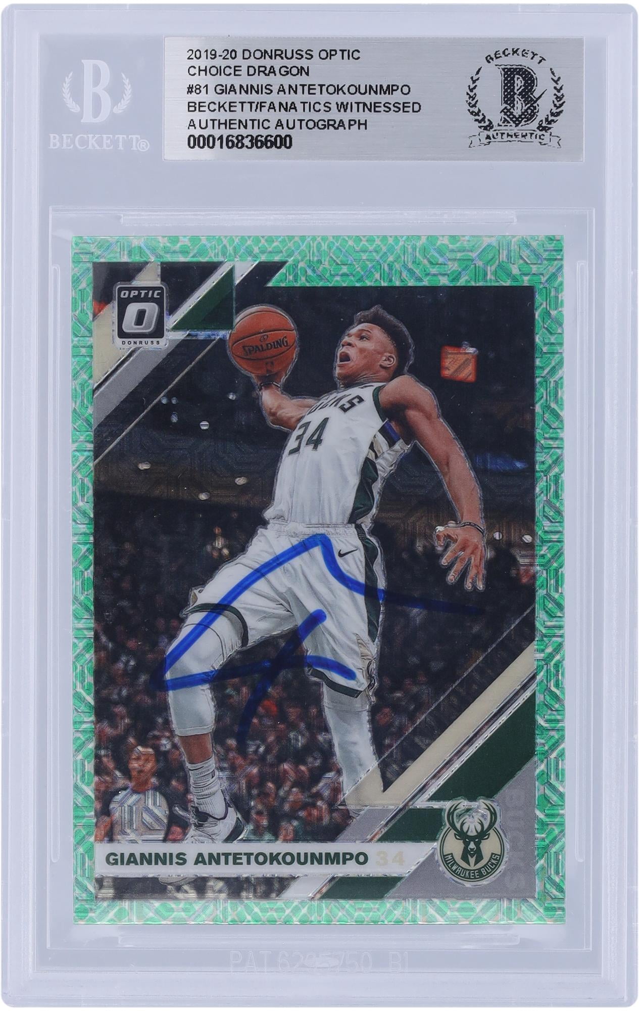 Giannis Antetokounmpo Milwaukee Bucks Autographed 2019-20 Panini ...