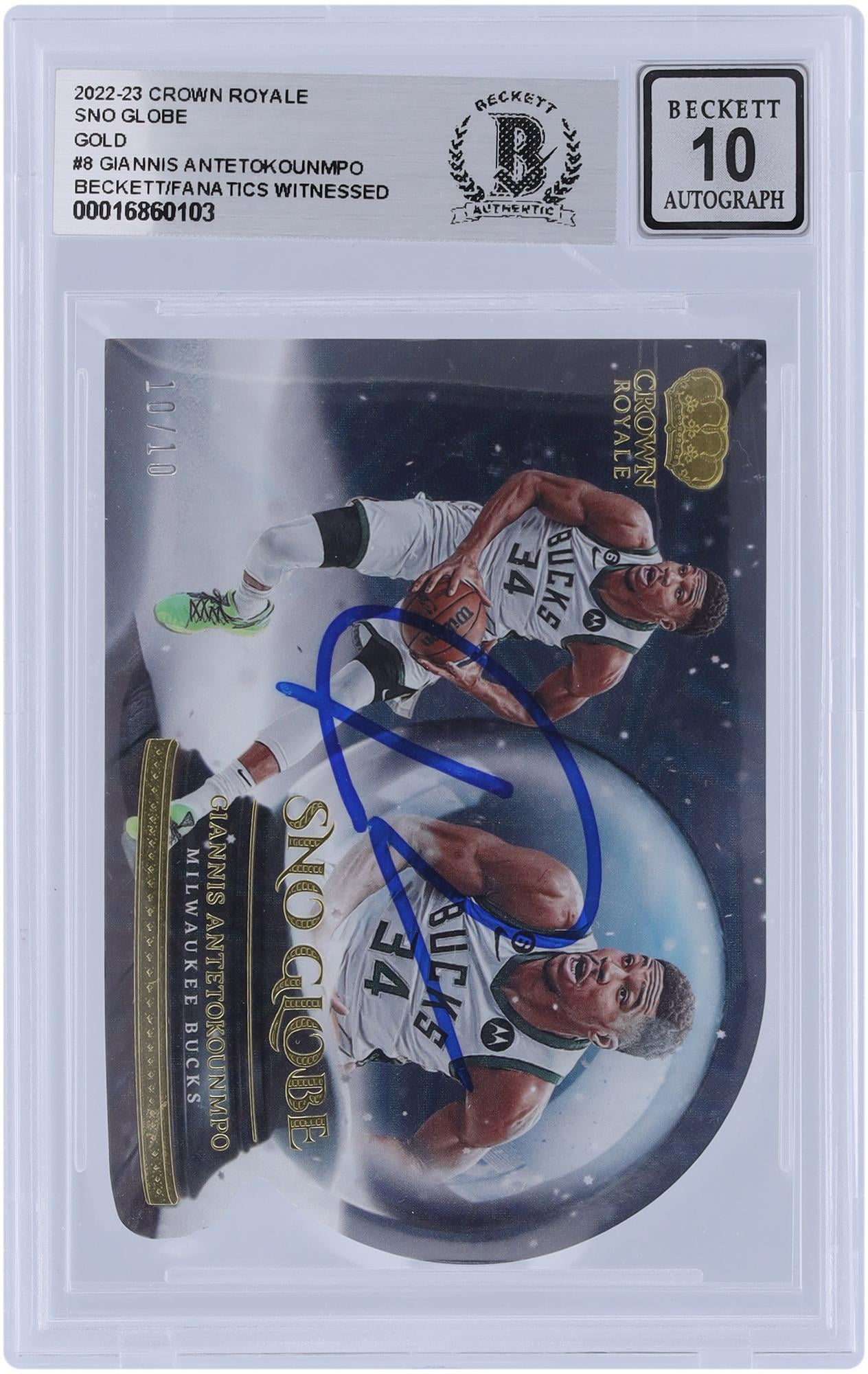 Giannis Antetokounmpo Milwaukee Bucks Autographed 2022-23 Panini Crown ...