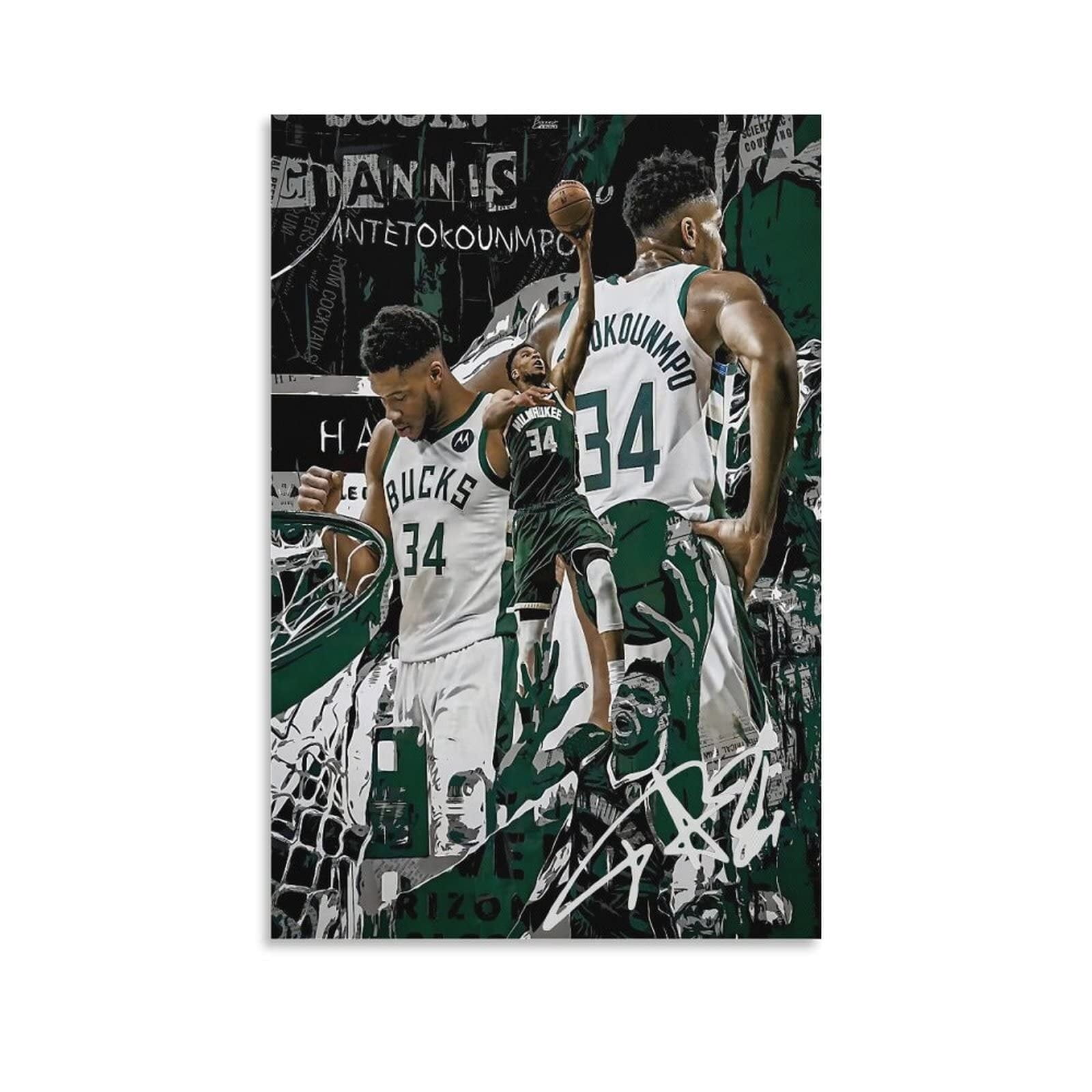 Giannis Antetokounmpo Poster 3 Wall Art Canvas Print Poster Home ...