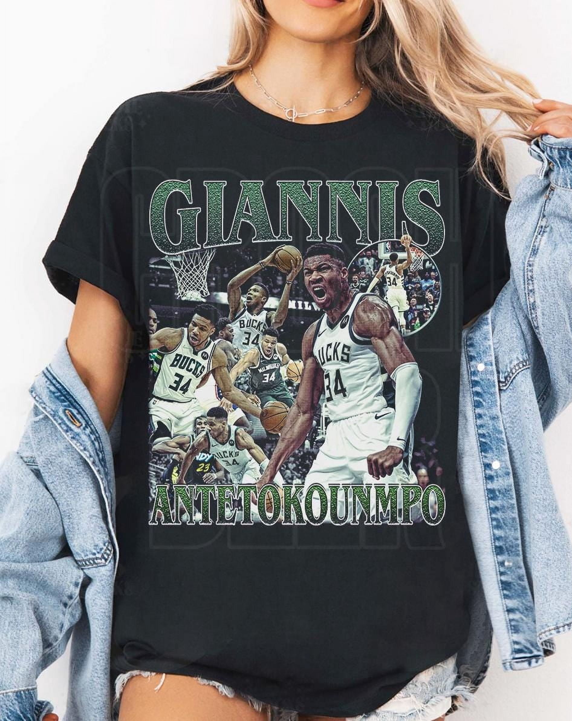 Giannis Antetokounmpo Shirt, Sports Lover Graphic Tshirt, Crew Neck Top ...