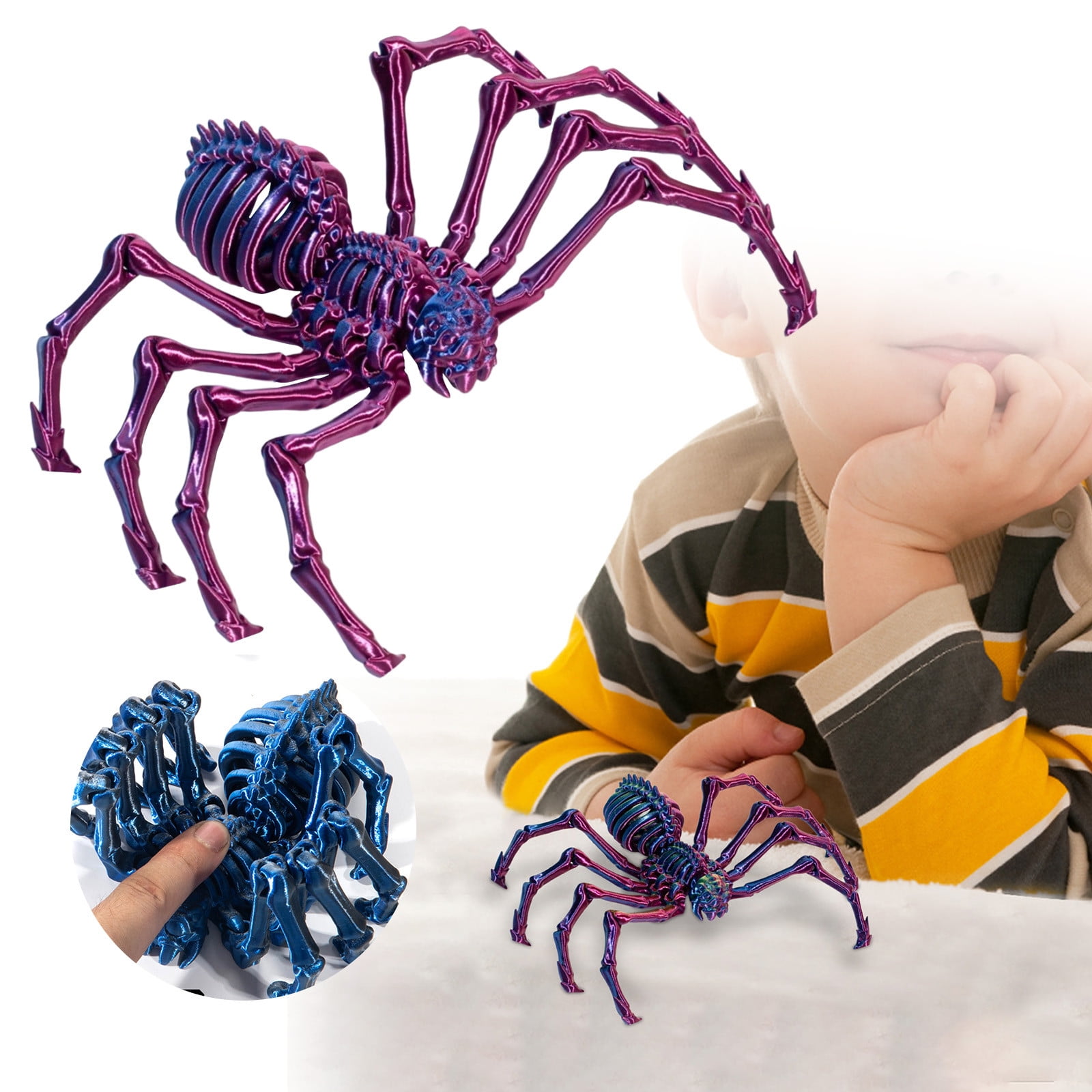 Giant 3D Printed Articulated Spider - Movable Joints Halloween Decor ...