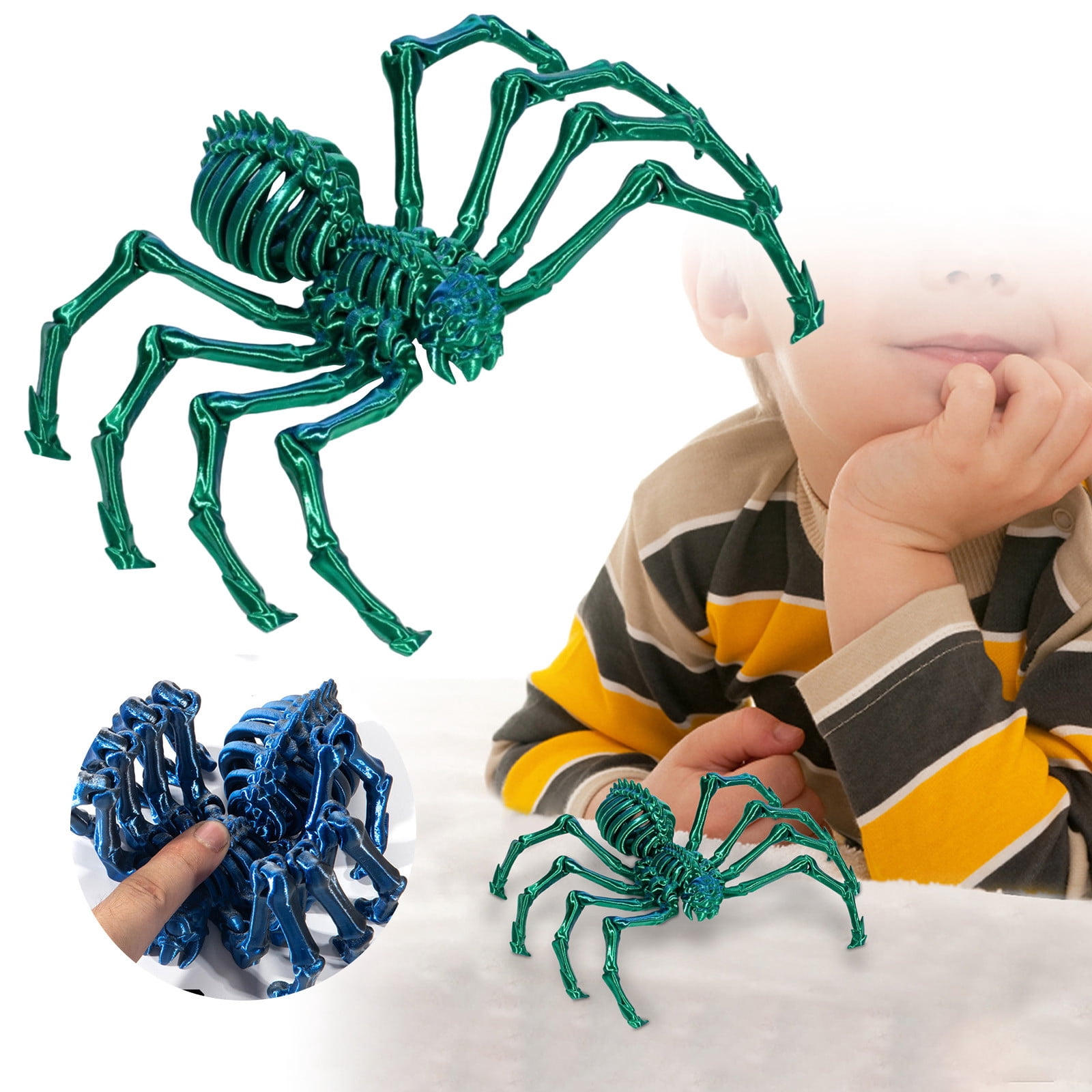 Giant 3D Printed Articulated Spider - Movable Joints Halloween Decor ...