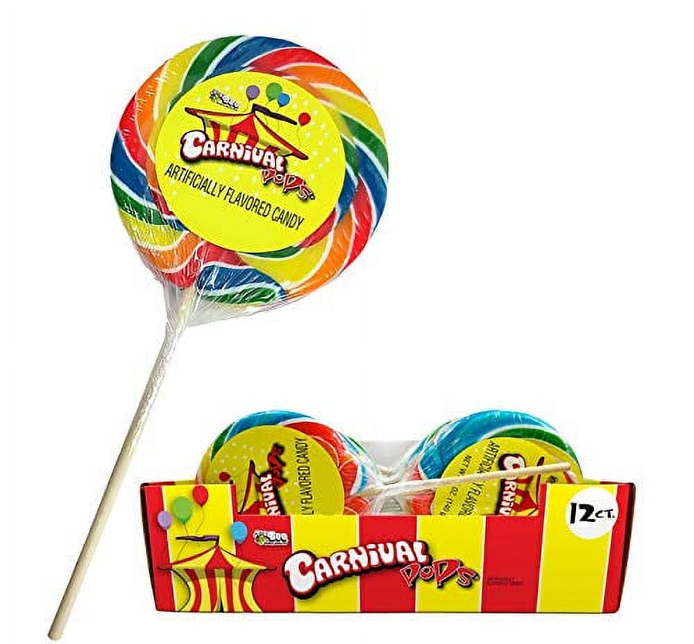 Giant 4.25 oz Carnival Lollipop with multi swirl colors with carnival ...