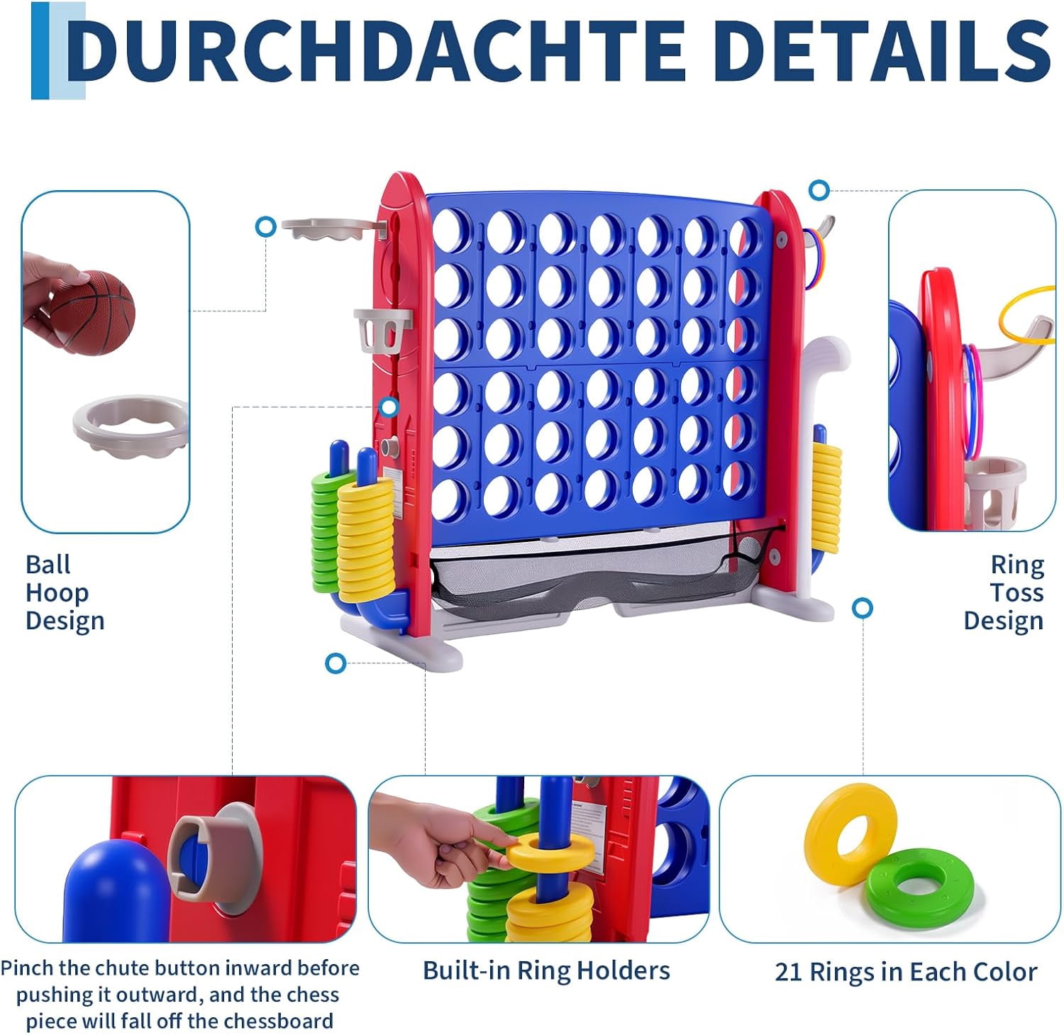 Giant 4-in-a-Row Connect Game Outdoor, Giant 4 in a Row Outdoor Game ...
