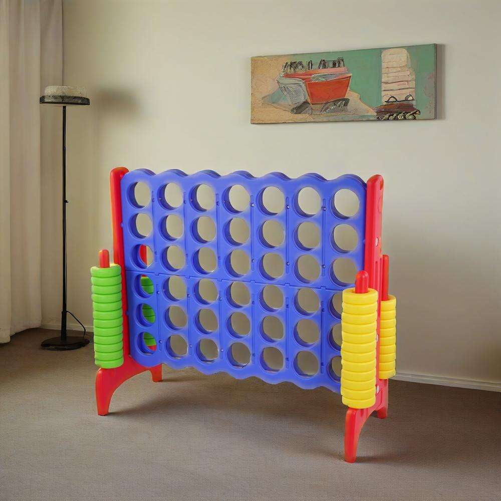 Giant 4-to-Score Game Set, 4-in-A-Row Jumbo with 42 Jumbo Rings & Quick ...