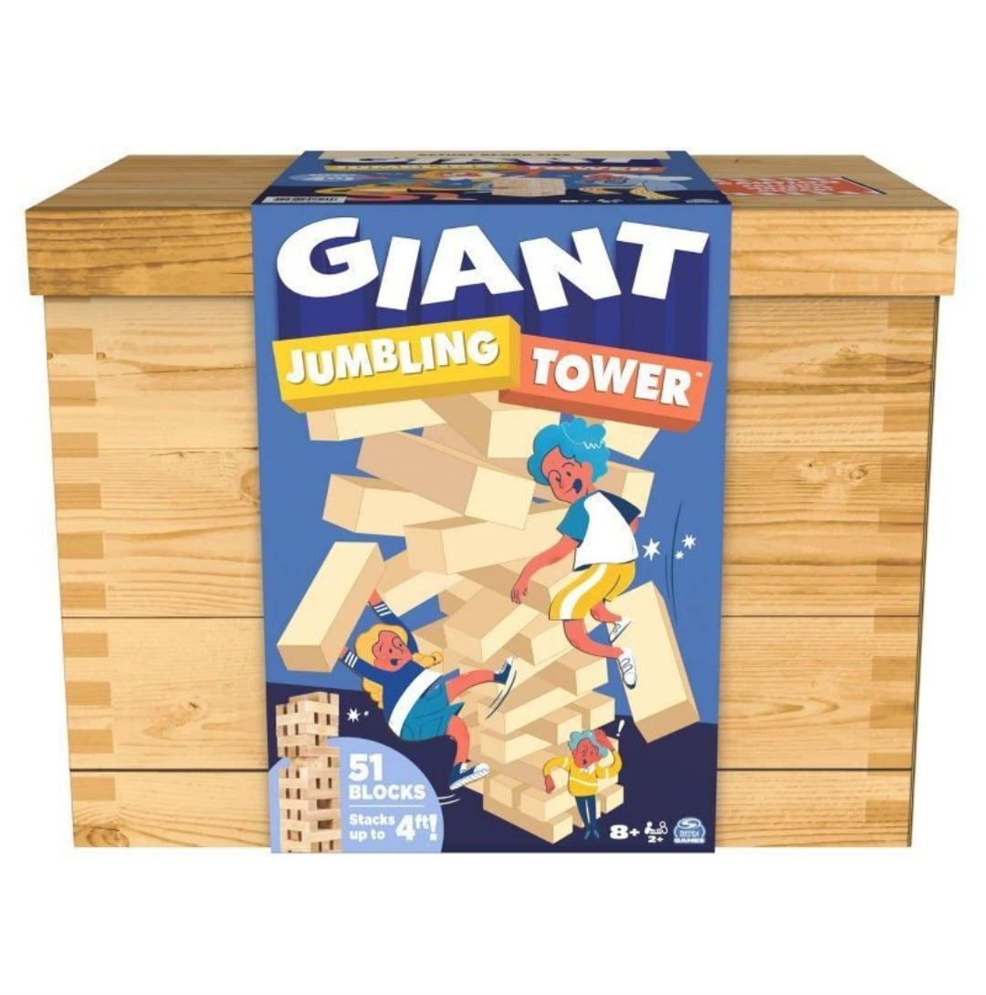 Giant 51 pc Jumbling Tower Game, Wooden Falling Blocks Stacking Family ...