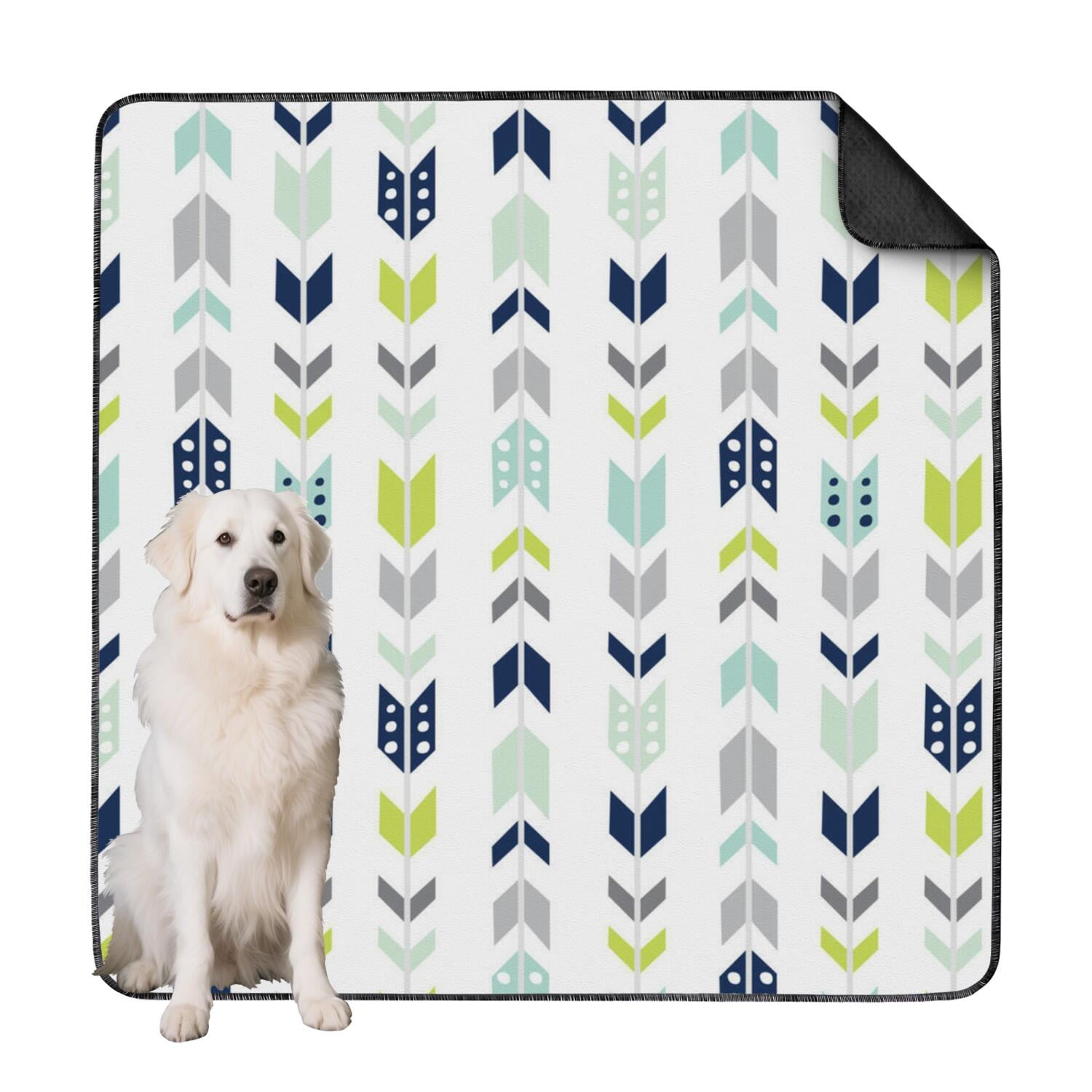 Giant 72x72 Washable Dog Mat with Secure Hold Base, Bohemian Print ...