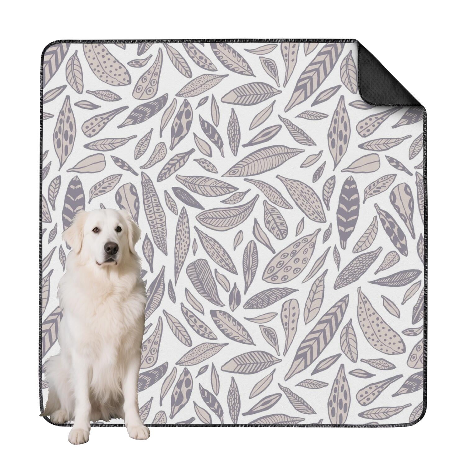 Giant 72x72 Washable Dog Mat with Secure Hold Base, Bohemian Print ...