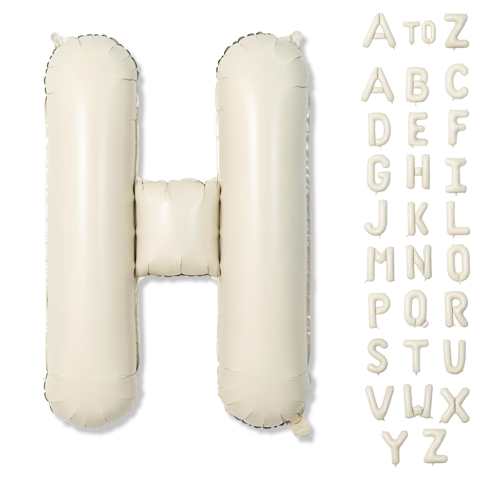 Giant Alphabet H Foil RRF12 Name Balloons, Cream Inflatable Word ...