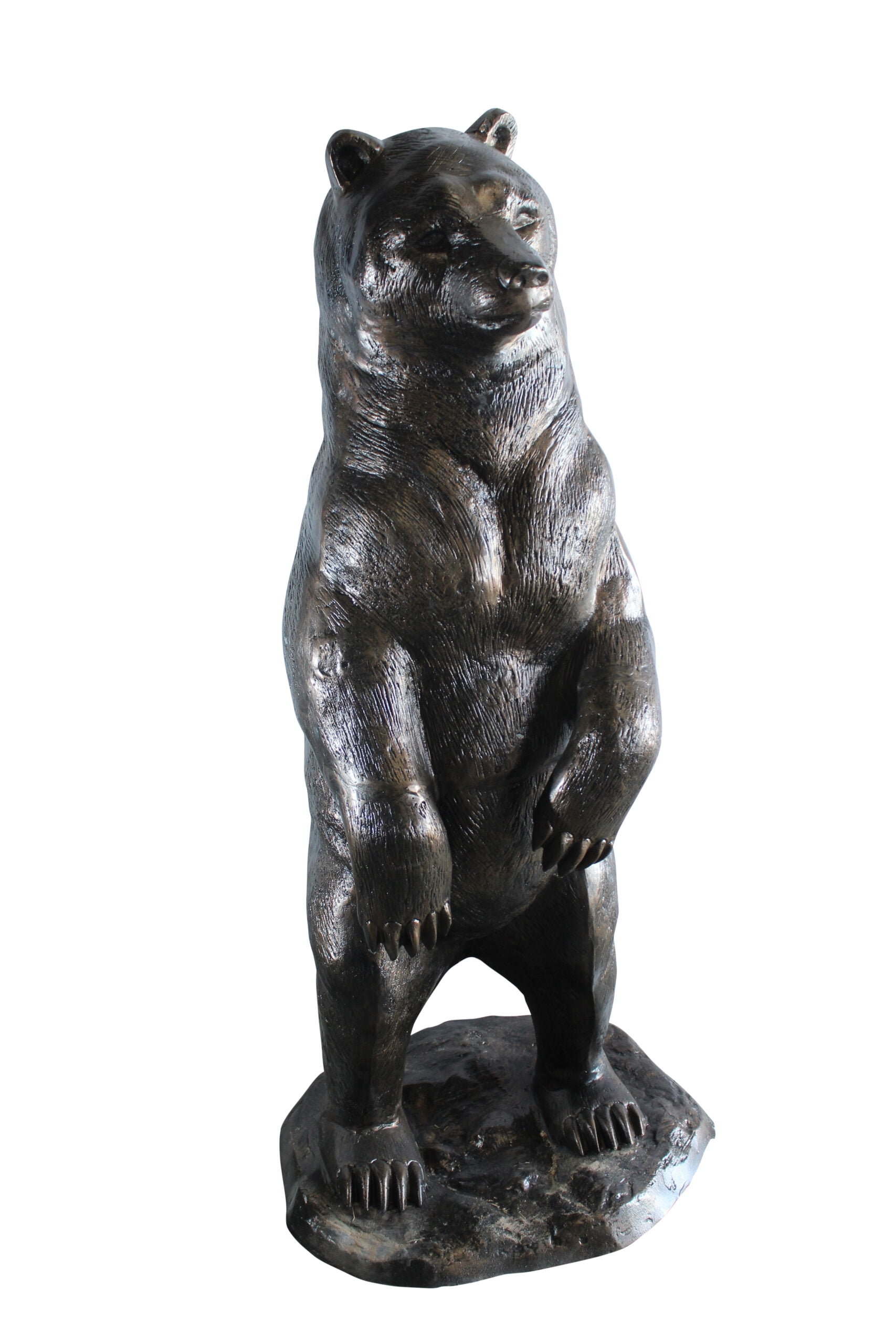 Nifao Giant Aluminum Bear Statue Standing Upright on Forest Base ...