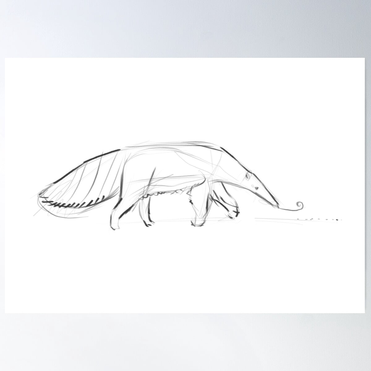 Giant Anteater Design Sketch Poster Wall Art, Modern Wall Decor For ...