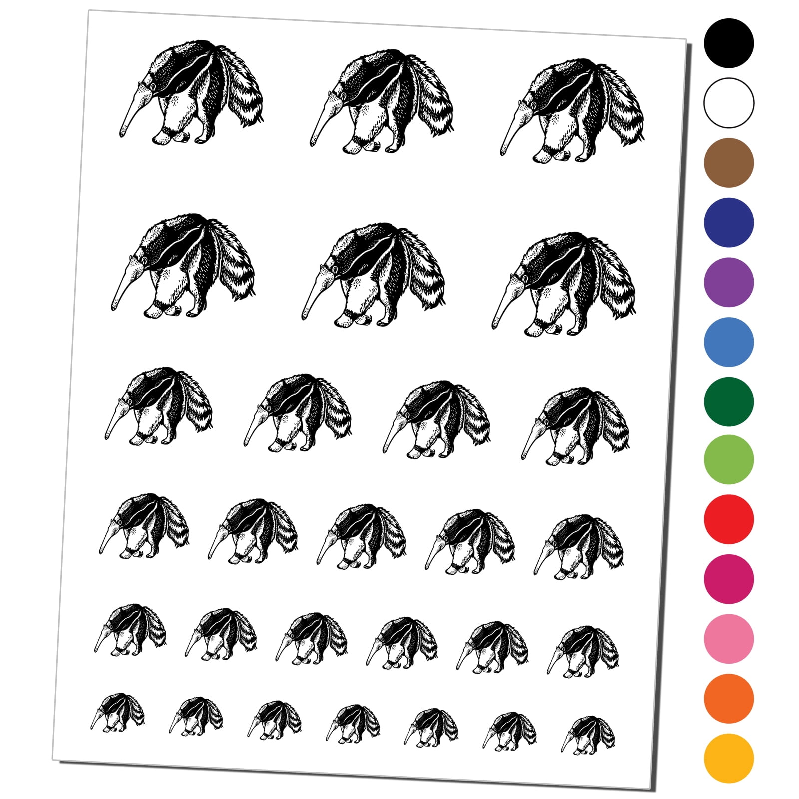 Giant Anteater Water Resistant Temporary Tattoo Set Fake Body Art ...
