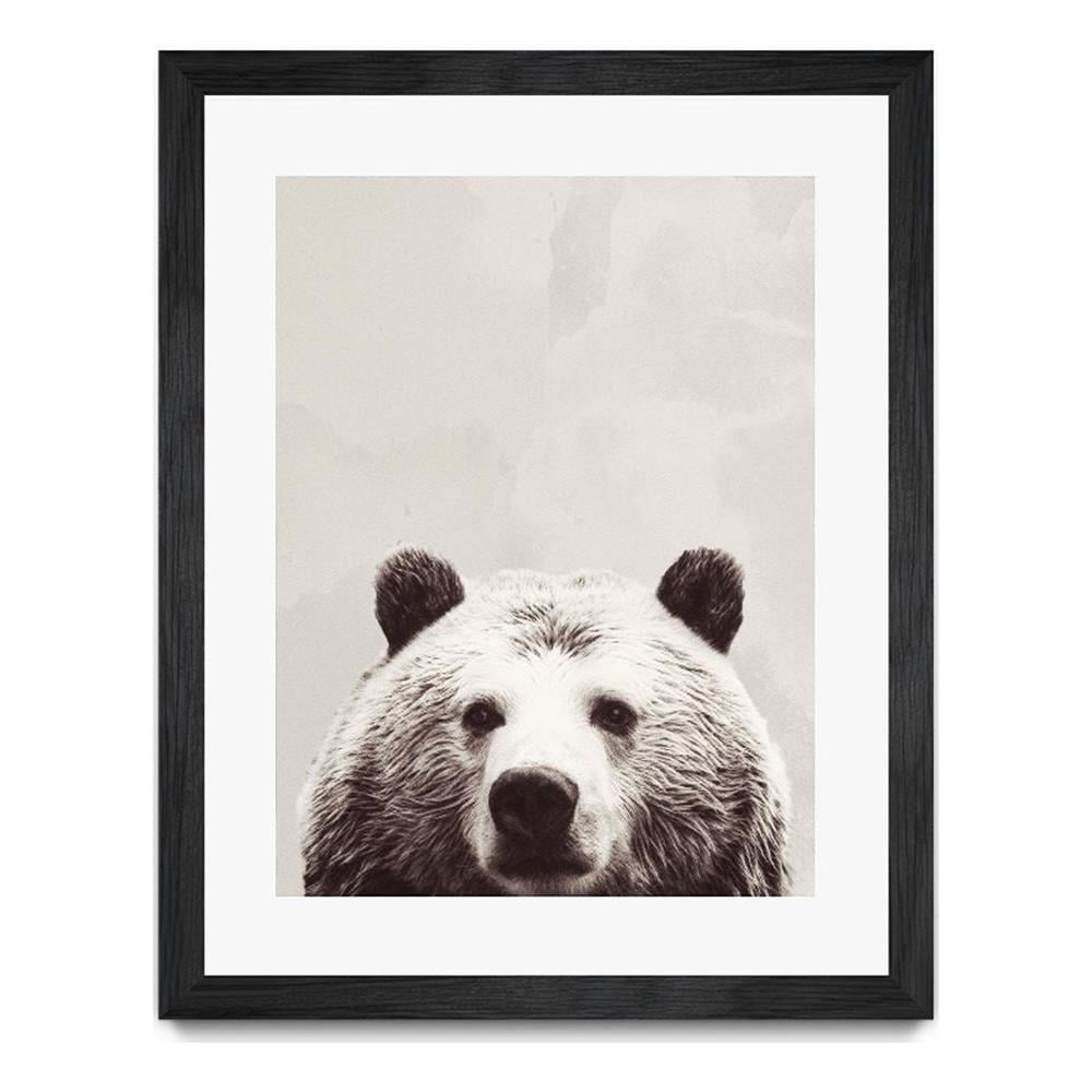 Giant Art 24x32 Friendly Bear Matted and Framed in Multi-Color ...