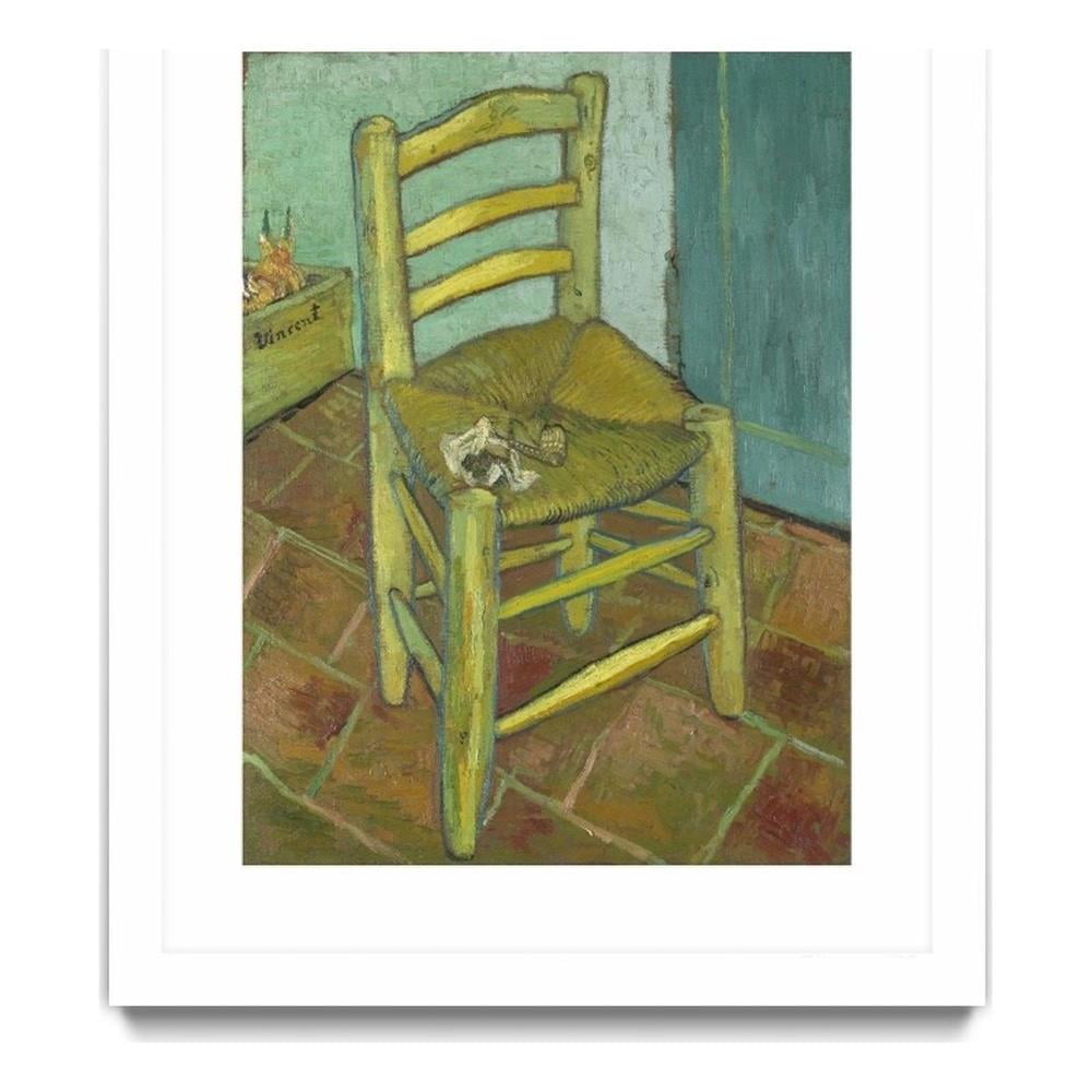 Giant Art 24x32 Van Gogh's Chair 1888 Matted and Framed in Yellow ...