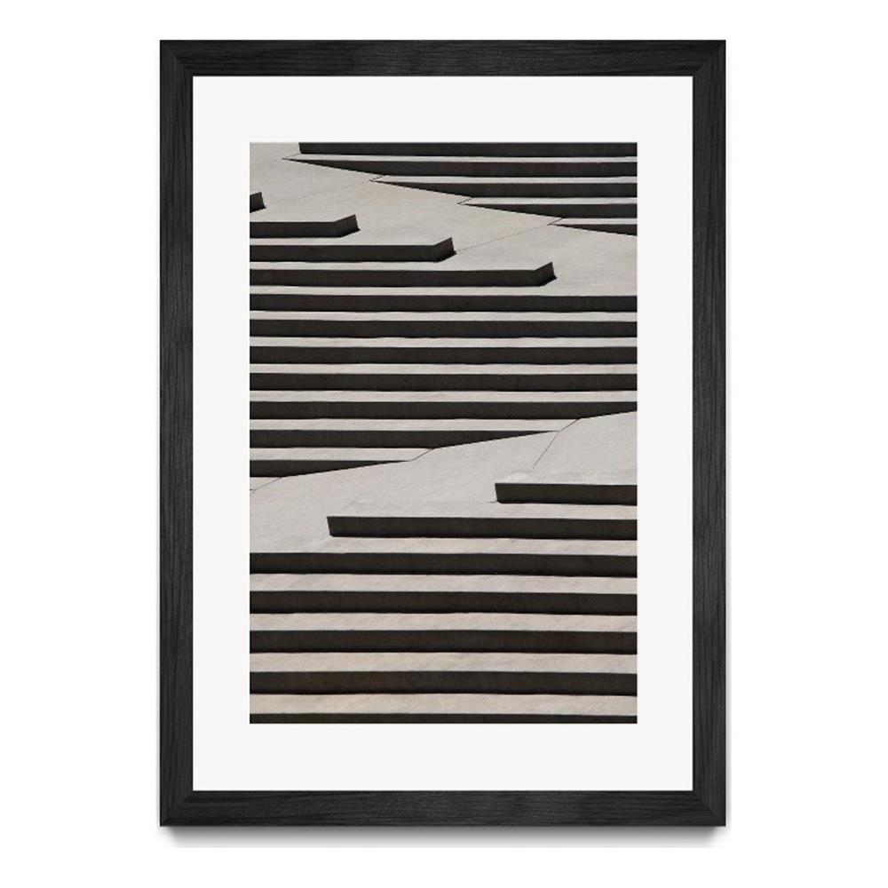 Giant Art 24x36 Robson Stairs II Matted and Framed in Multi-Color ...