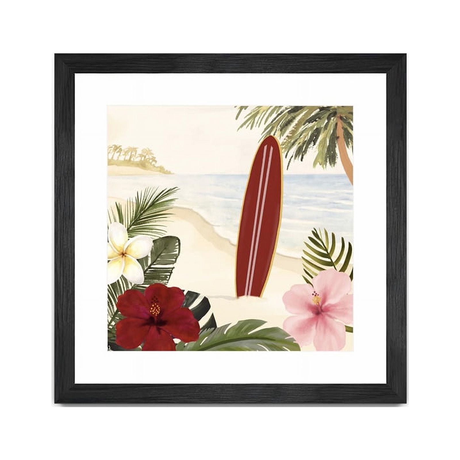 Giant Art 30x30 Aloha II Matted and Framed in Pink - Walmart.com