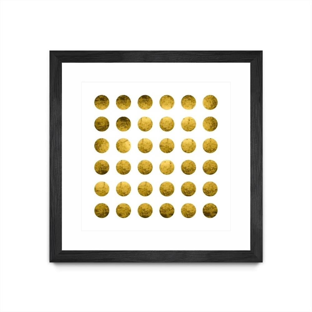 Giant Art 36x36 Golden Spots White Matted and Framed in White - Walmart.com