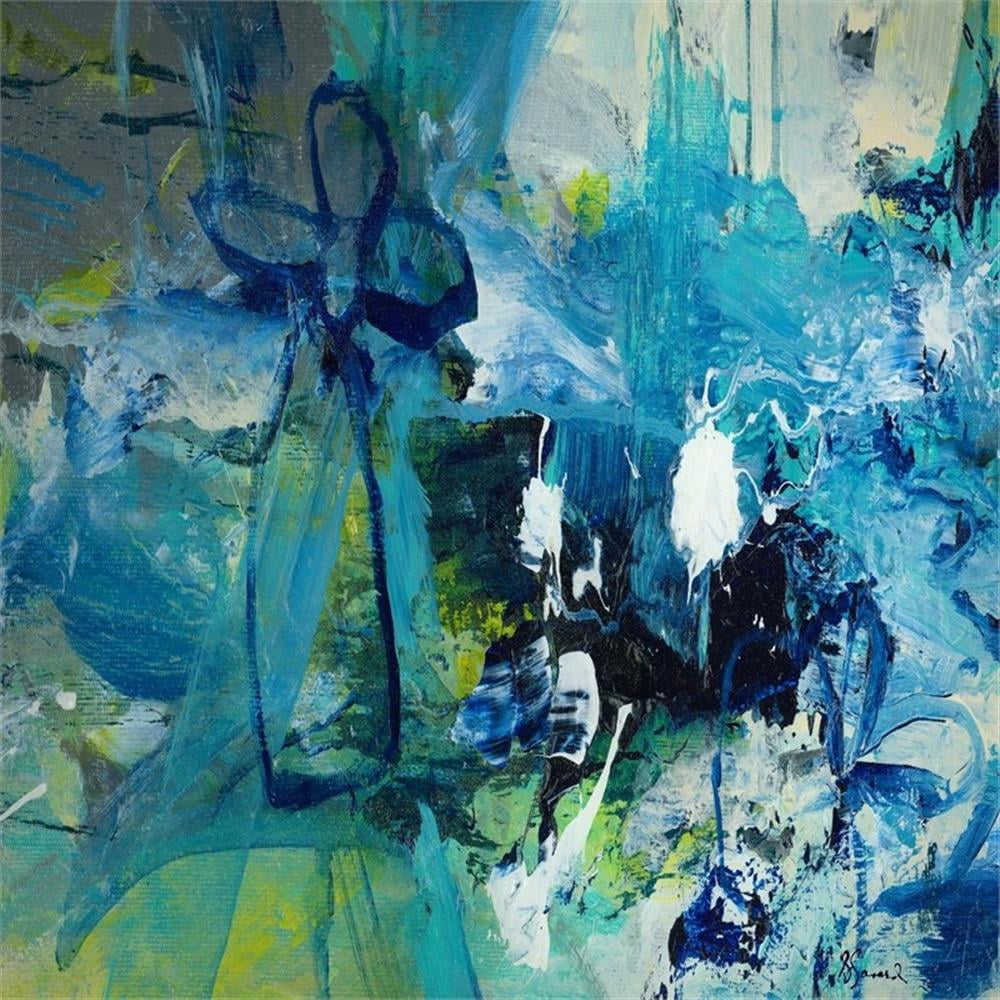 Giant Art 54x54 Abstract Flower Fine Art Giant Canvas Print in Multi ...